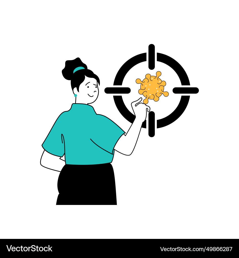 Coronavirus concept with cartoon people in flat Vector Image