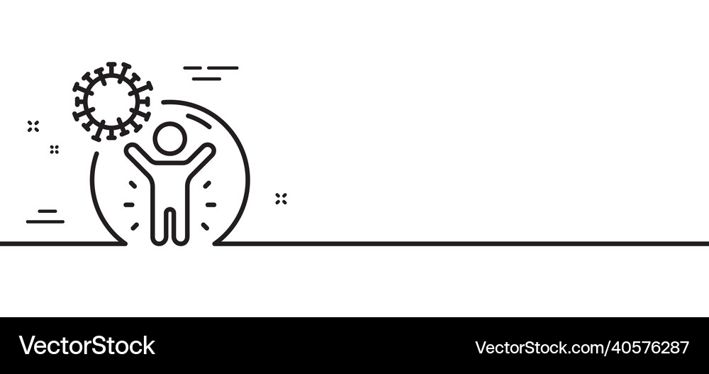 Coronavirus protection line icon people isolation Vector Image