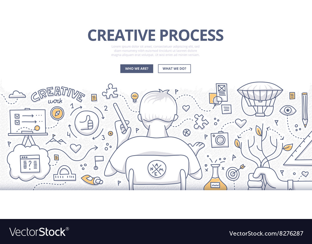 Creative process doodle design Royalty Free Vector Image