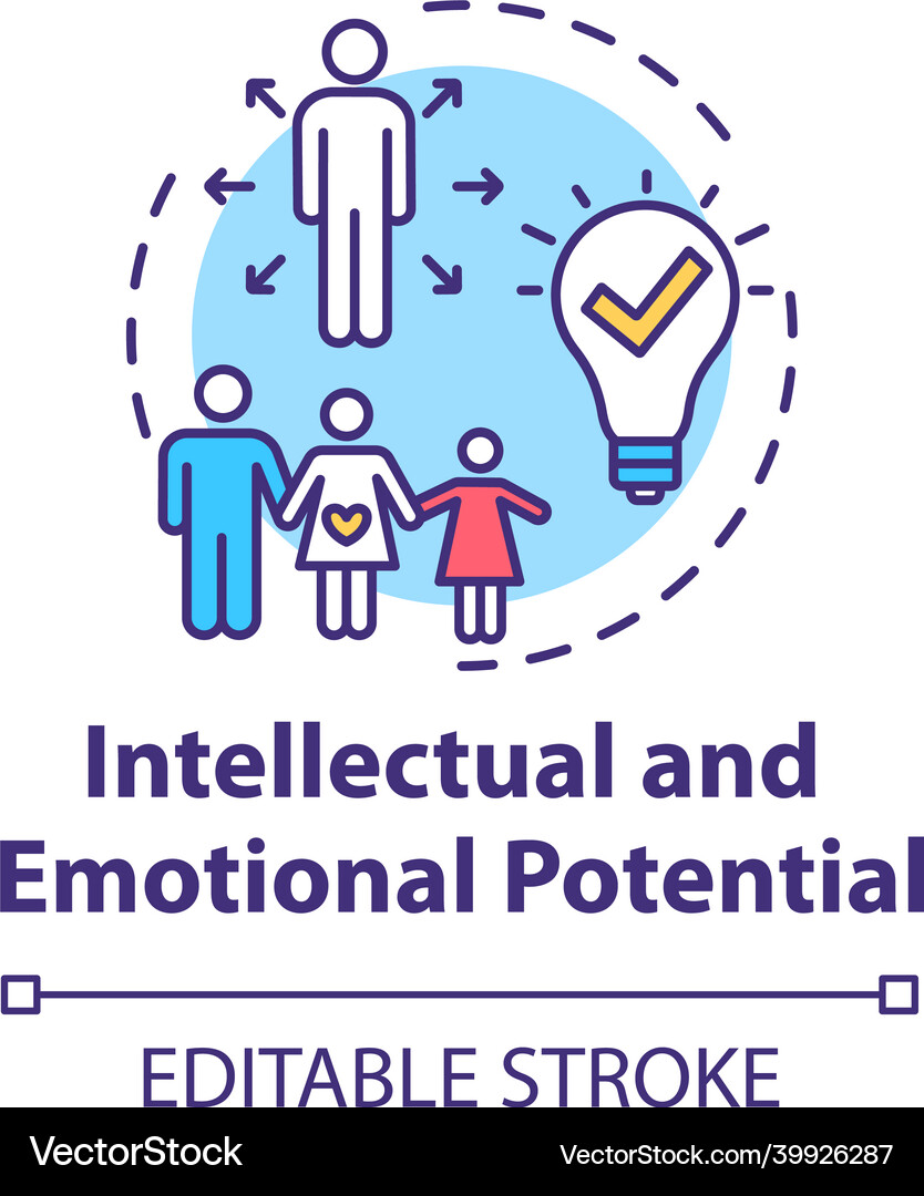 Intellectual and emotional potential concept icon Vector Image