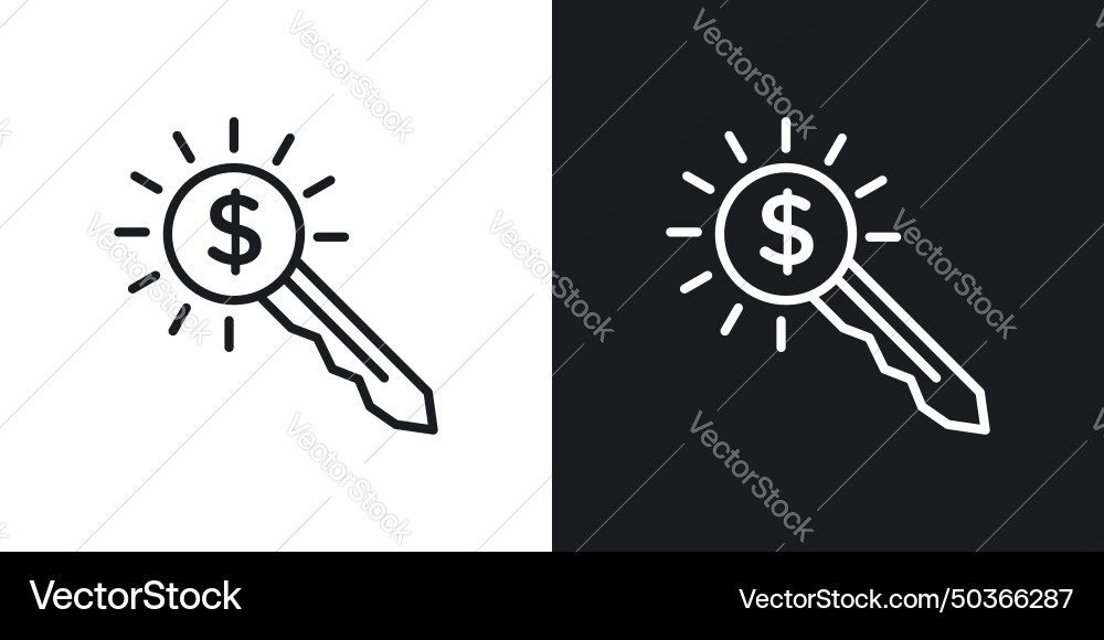 Key to success icon set takeaway succes Royalty Free Vector