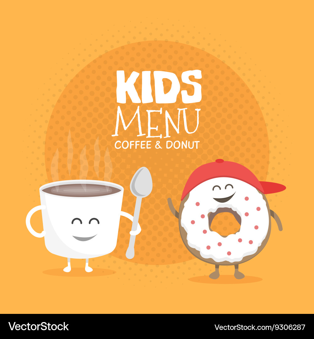 Kids restaurant menu cardboard character funny Vector Image