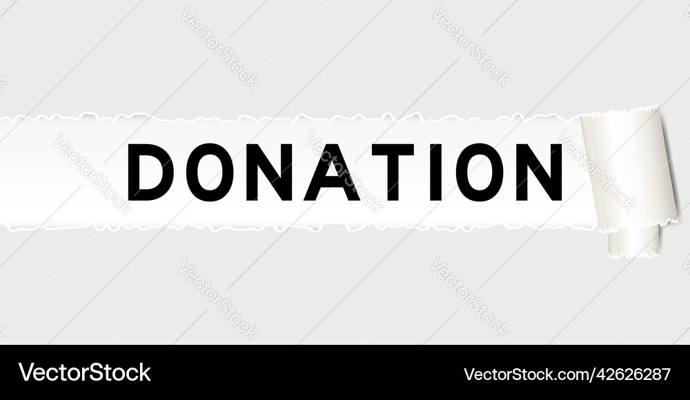 Ripped gray paper background that have word Vector Image