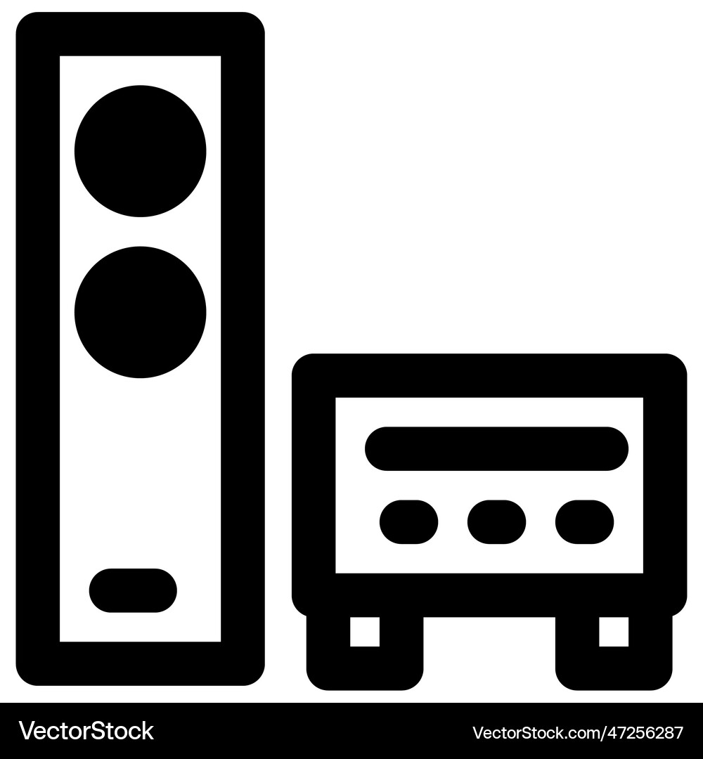 Sound system for entertainment at home Royalty Free Vector