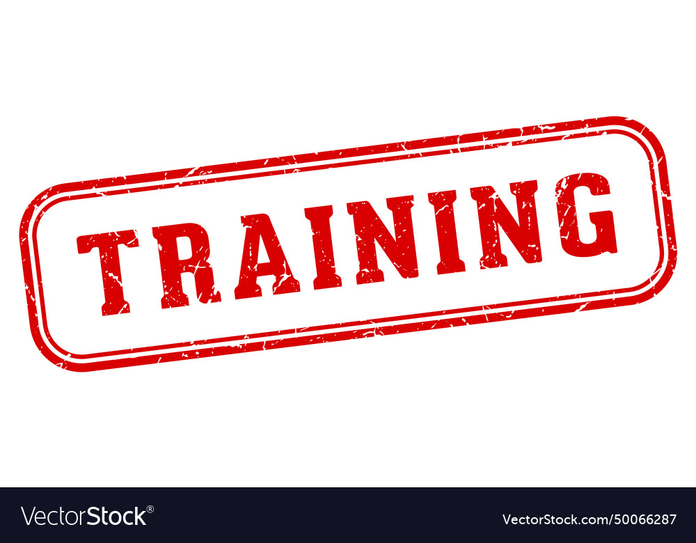 Training stamp training rectangular stamp on Vector Image