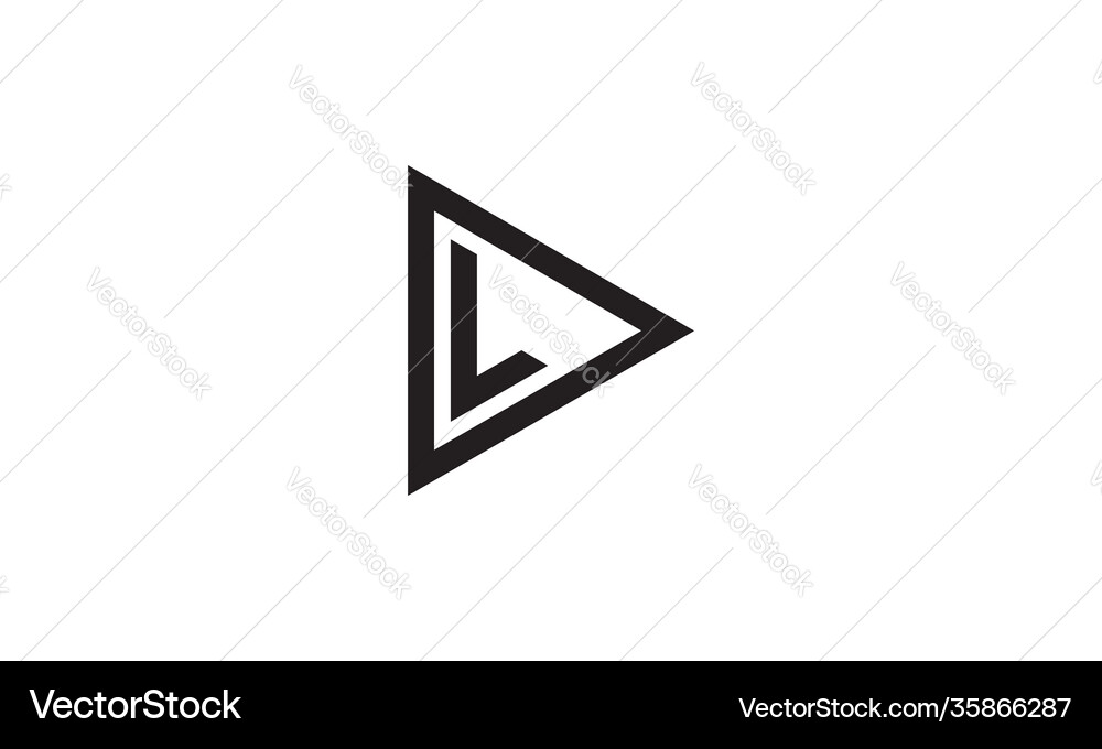 Triangle dl or ld logo symbol icon graphic design Vector Image