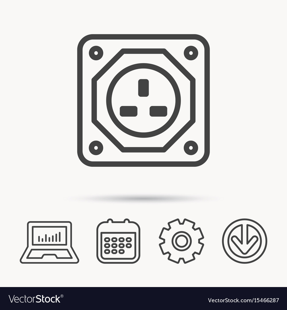Uk Socket Icon Electricity Power Adapter Vector Image
