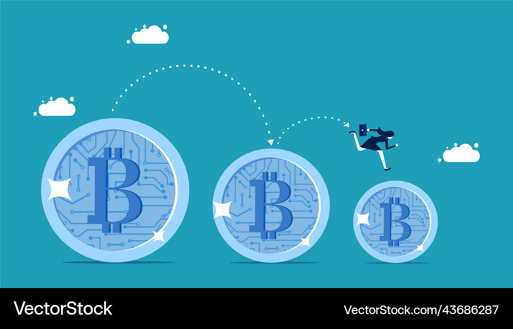Value of digital coins has decreased Royalty Free Vector