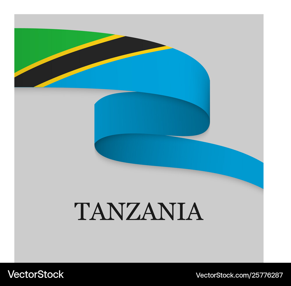 Waving ribbon or banner with flag Royalty Free Vector Image
