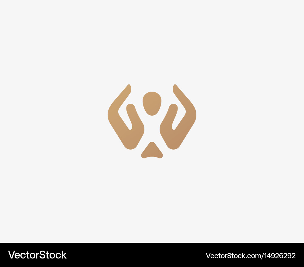 Abstract people care logo hand child Royalty Free Vector