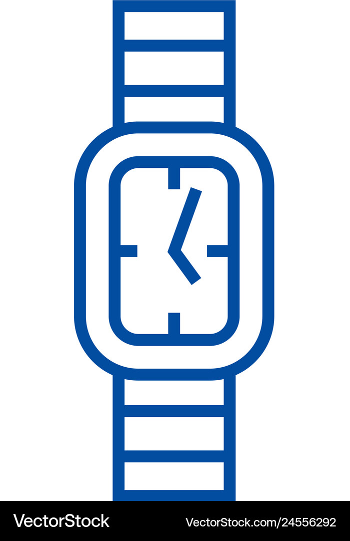 Classic wrist watch line icon concept Royalty Free Vector