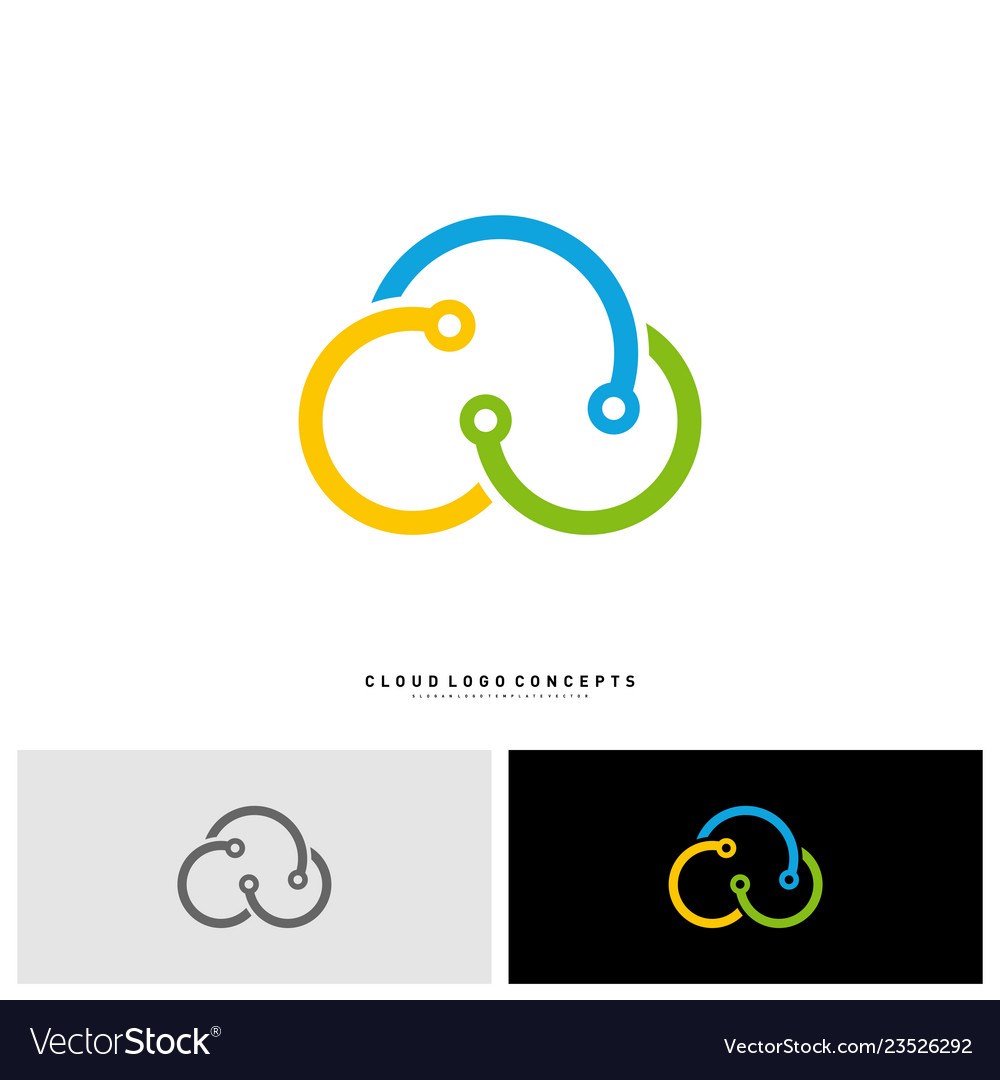 Cloud tech logo design concept Royalty Free Vector Image Cloud tech logo design concept Royalty Free Vector Image