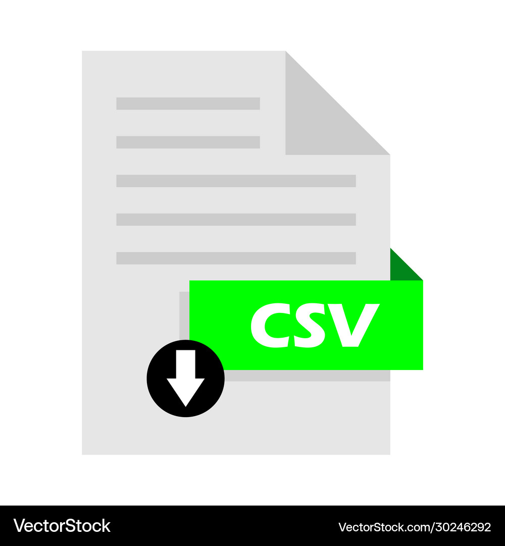 Csv file document download Royalty Free Vector Image