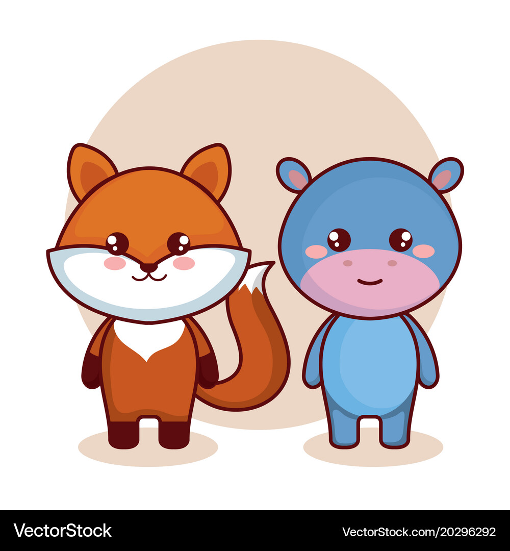 Cute and little animals characters Royalty Free Vector Image