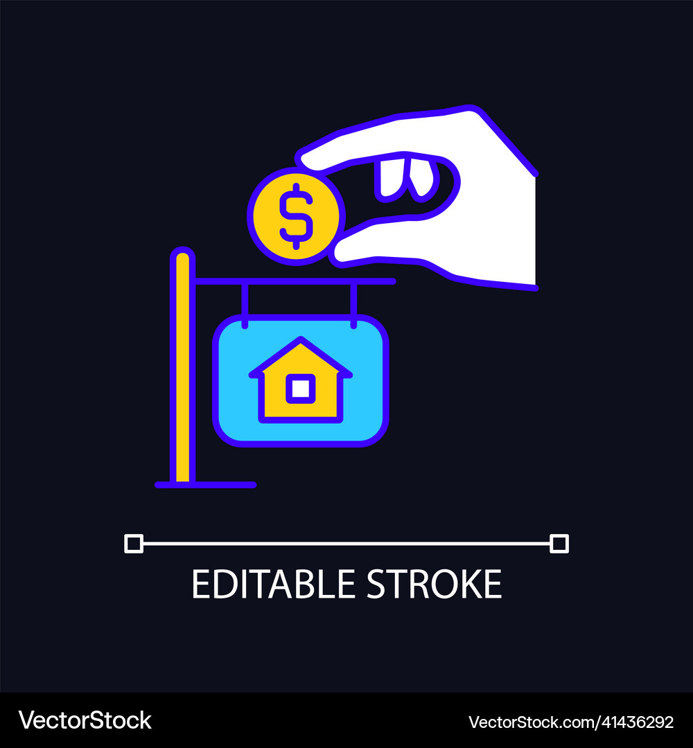 Down payment rgb color icon for dark theme Vector Image