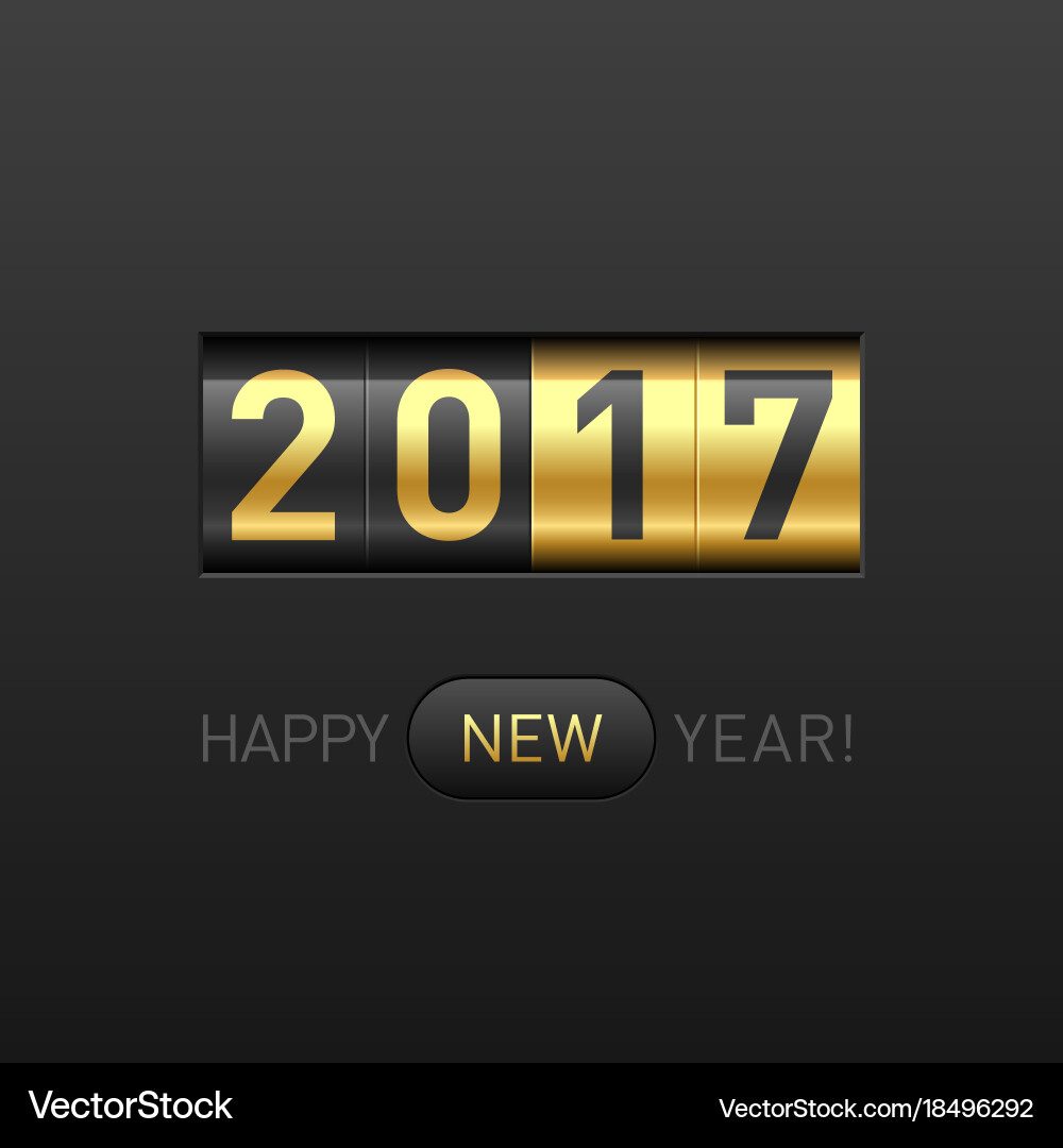Happy new year 2017 greeting card Royalty Free Vector Image