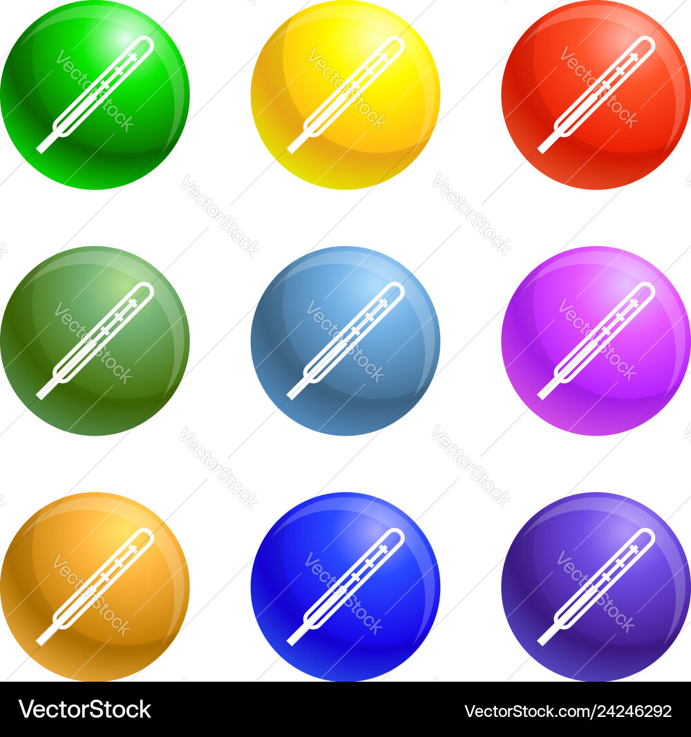 Man high body temperature icons set Royalty Free Vector