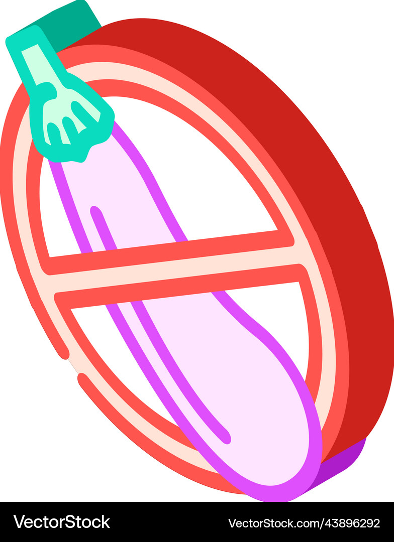 Prohibition vulgarity isometric icon Royalty Free Vector