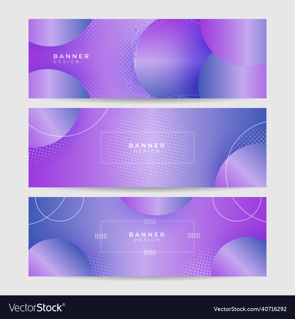 Purple banner templates designed for the web Vector Image