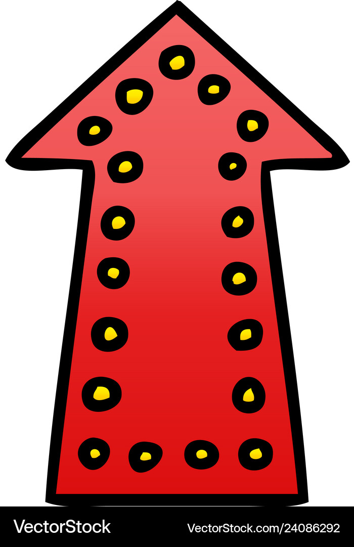 Quirky gradient shaded cartoon arrow Royalty Free Vector