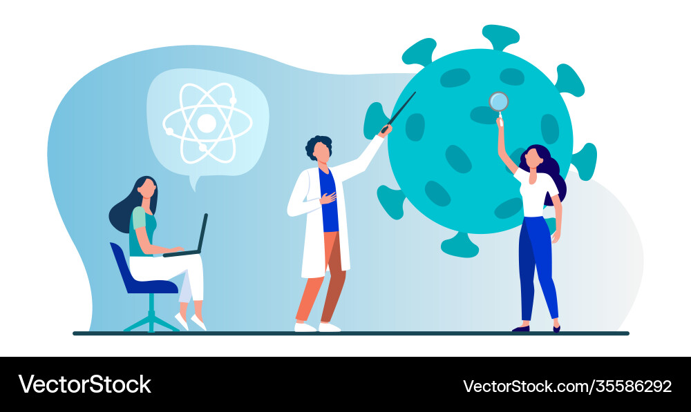 Scientists studying coronavirus Royalty Free Vector Image