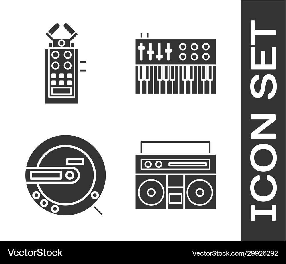 Set home stereo with two speakers microphone Vector Image