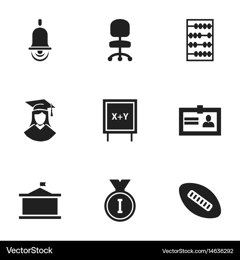 Set of 9 editable graduation icons includes Vector Image