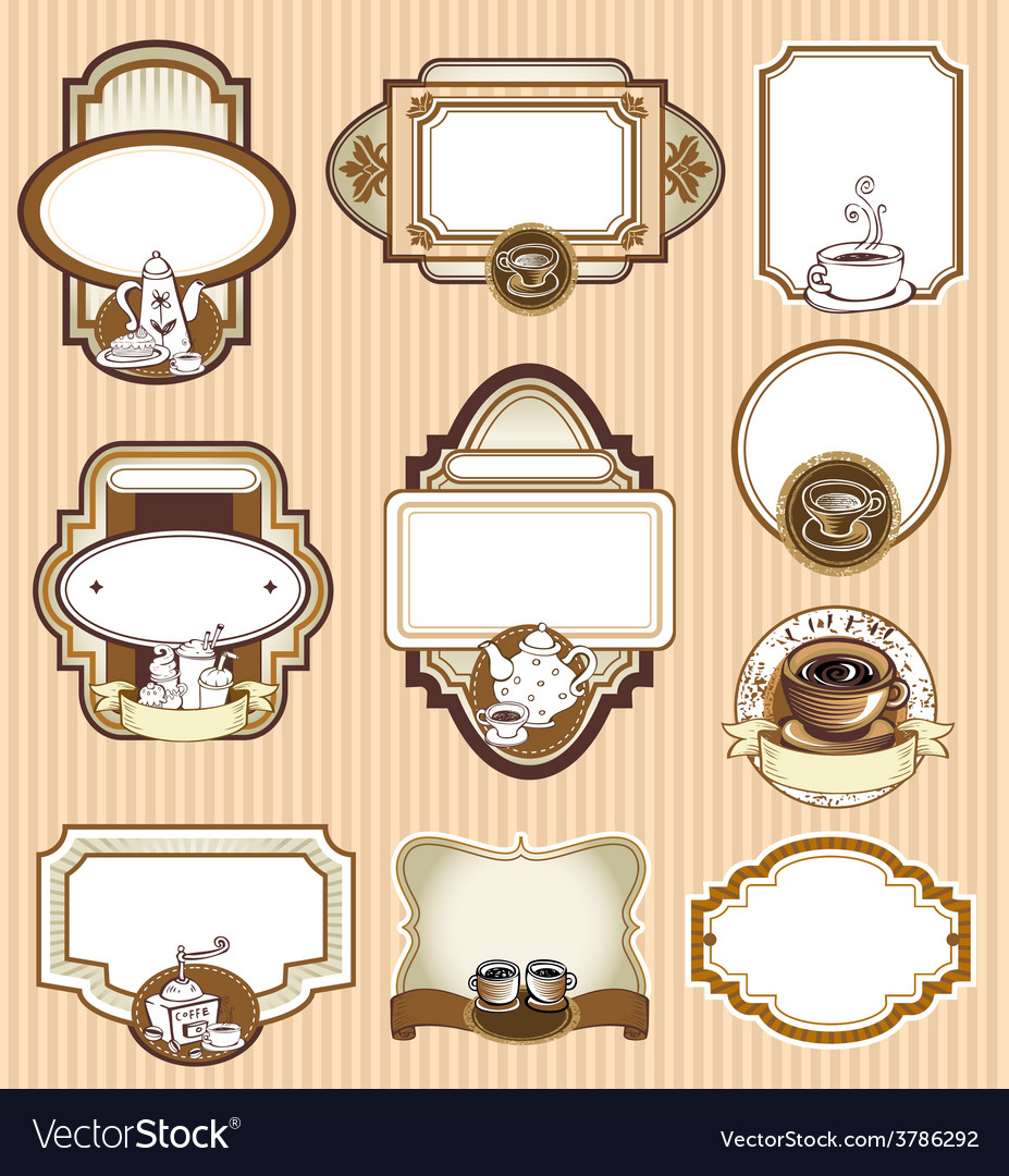 Set of coffee labels Royalty Free Vector Image