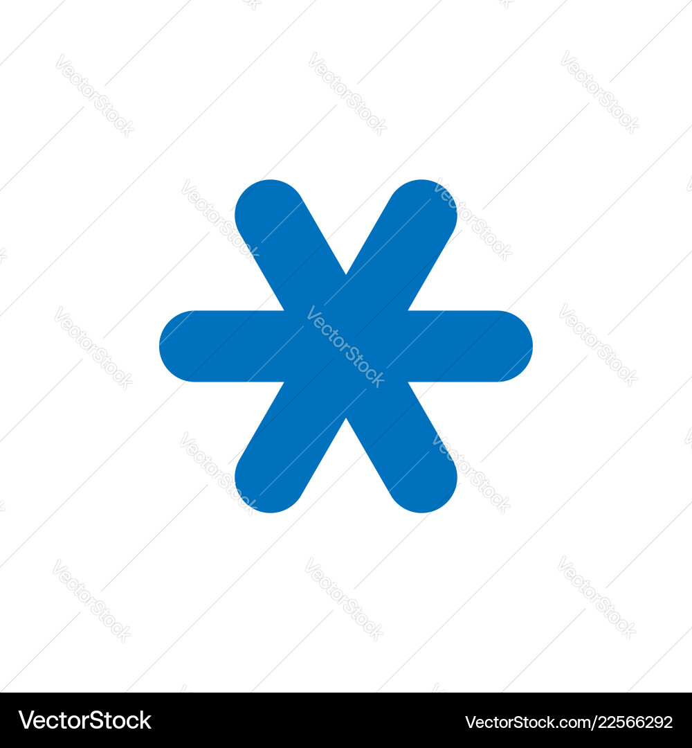Snowflake sign blue icon isolated Royalty Free Vector Image
