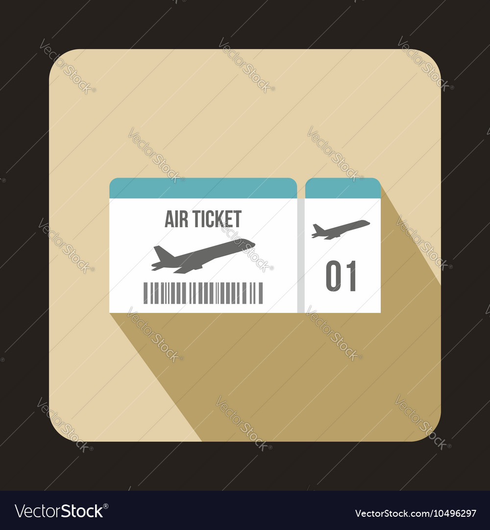 Airline Boarding Pass Ticket Icon Flat Style Vector Image