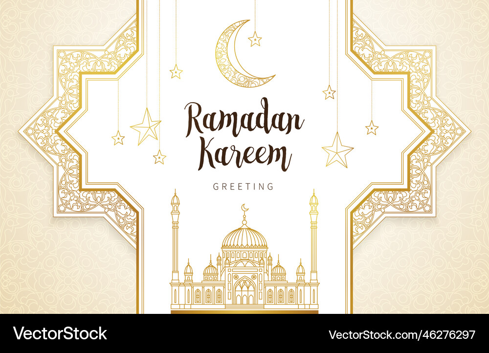 Card for ramadan kareem greeting Royalty Free Vector Image