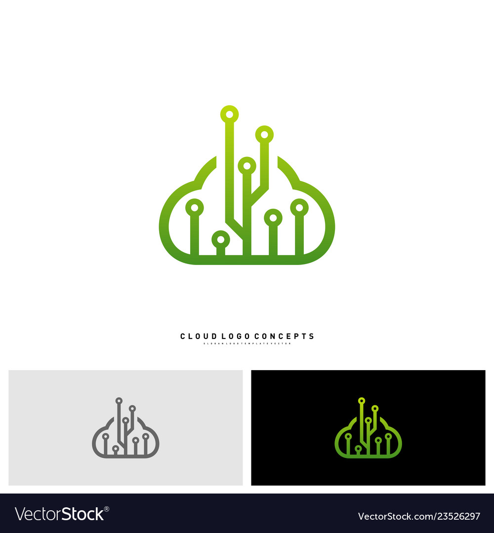 Cloud tech logo design concept tech logo Vector Image Cloud tech logo design concept tech logo Vector Image