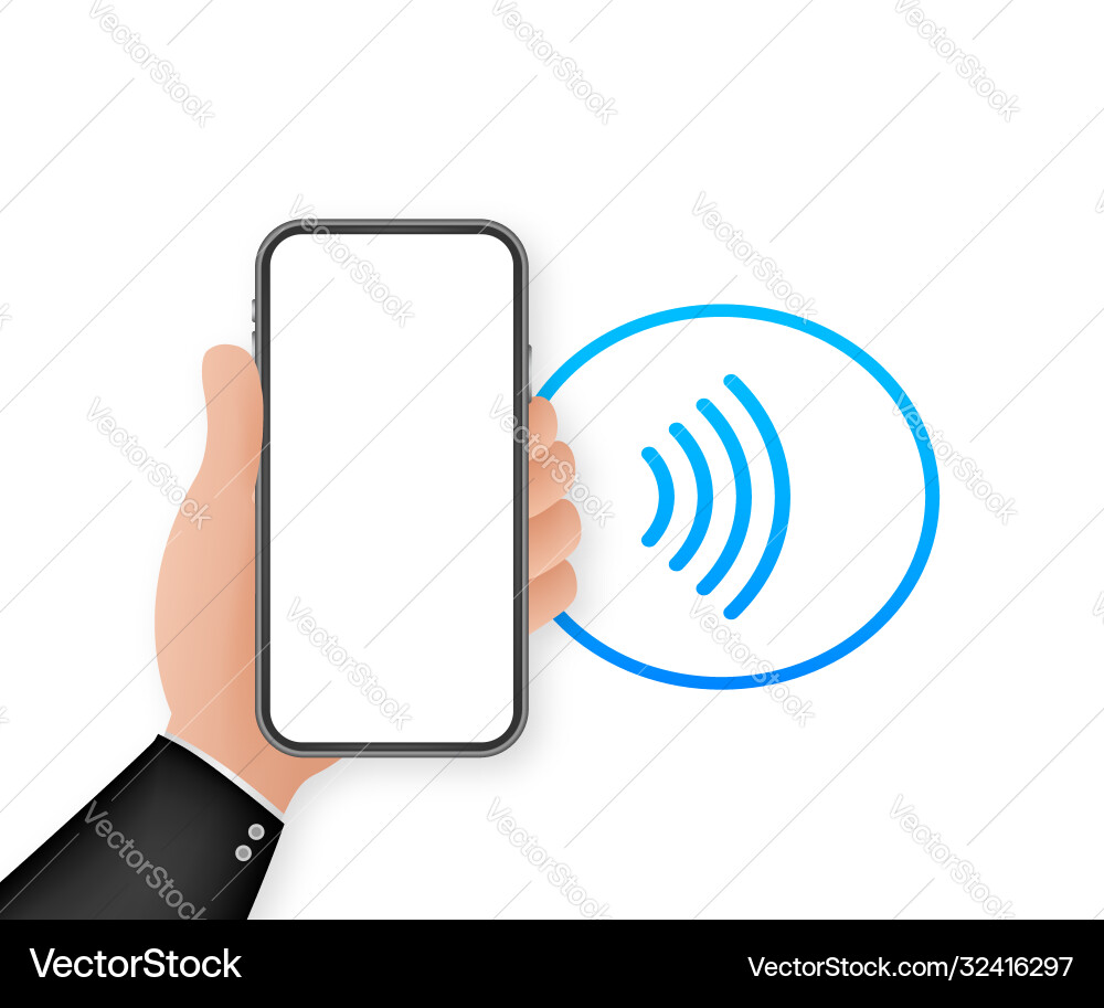 Contactless wireless pay sign logo nfc technology Vector Image