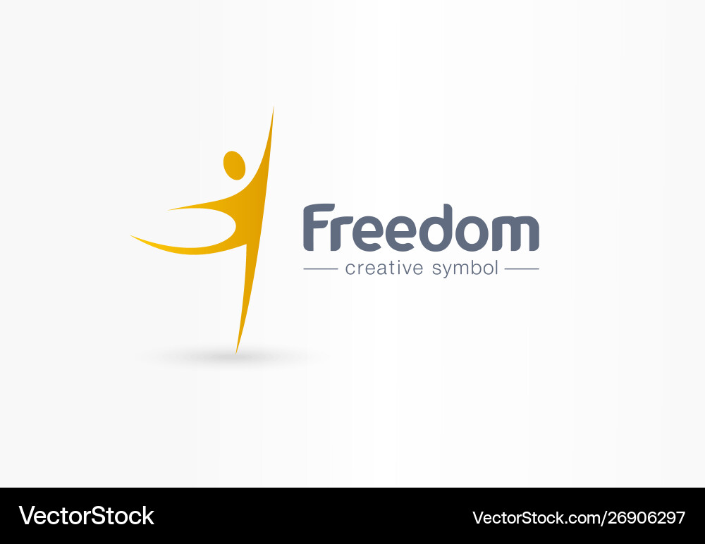 Freedom jump dancing man creative symbol concept Vector Image