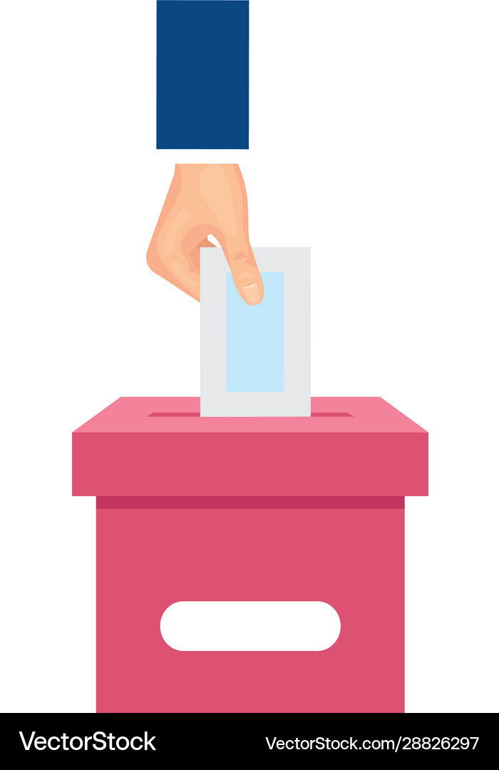 Hand with ballot box isolated icon Royalty Free Vector Image