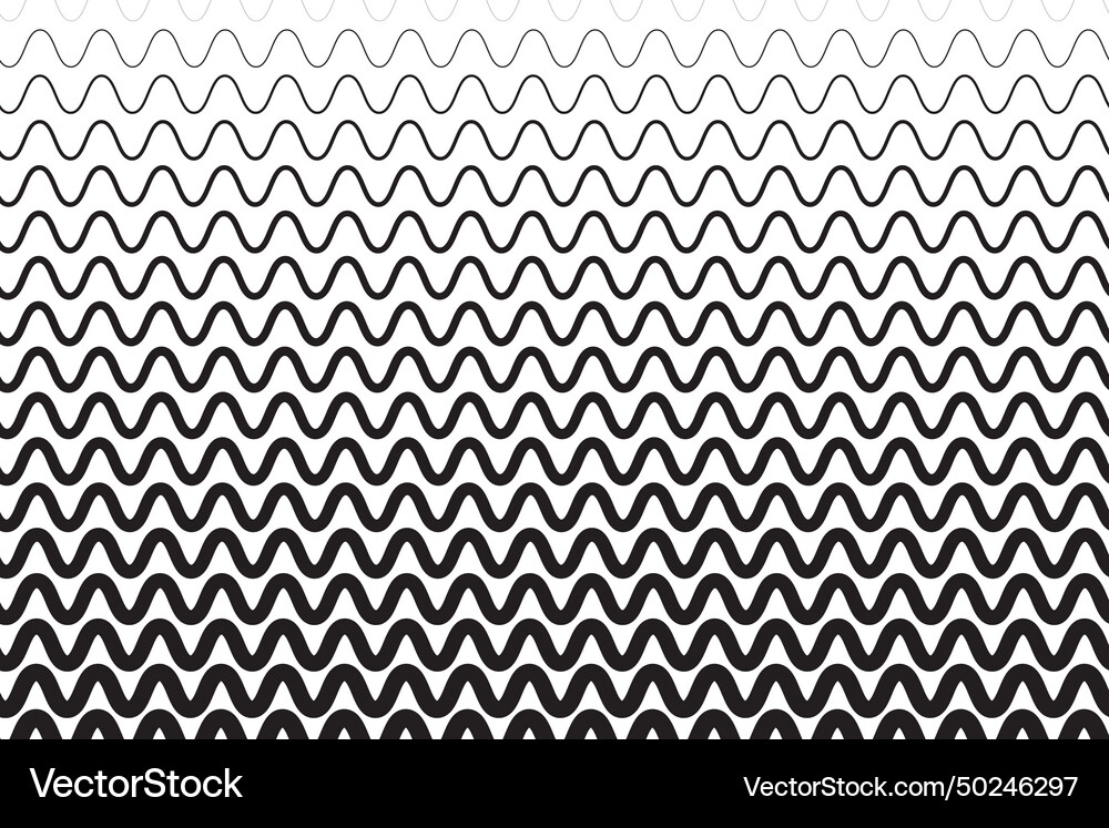 Horizontal wavy lines of different thicknesses Vector Image