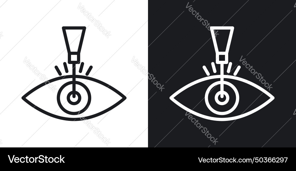 Lasik laser eye surgery icon set ophthalmology Vector Image