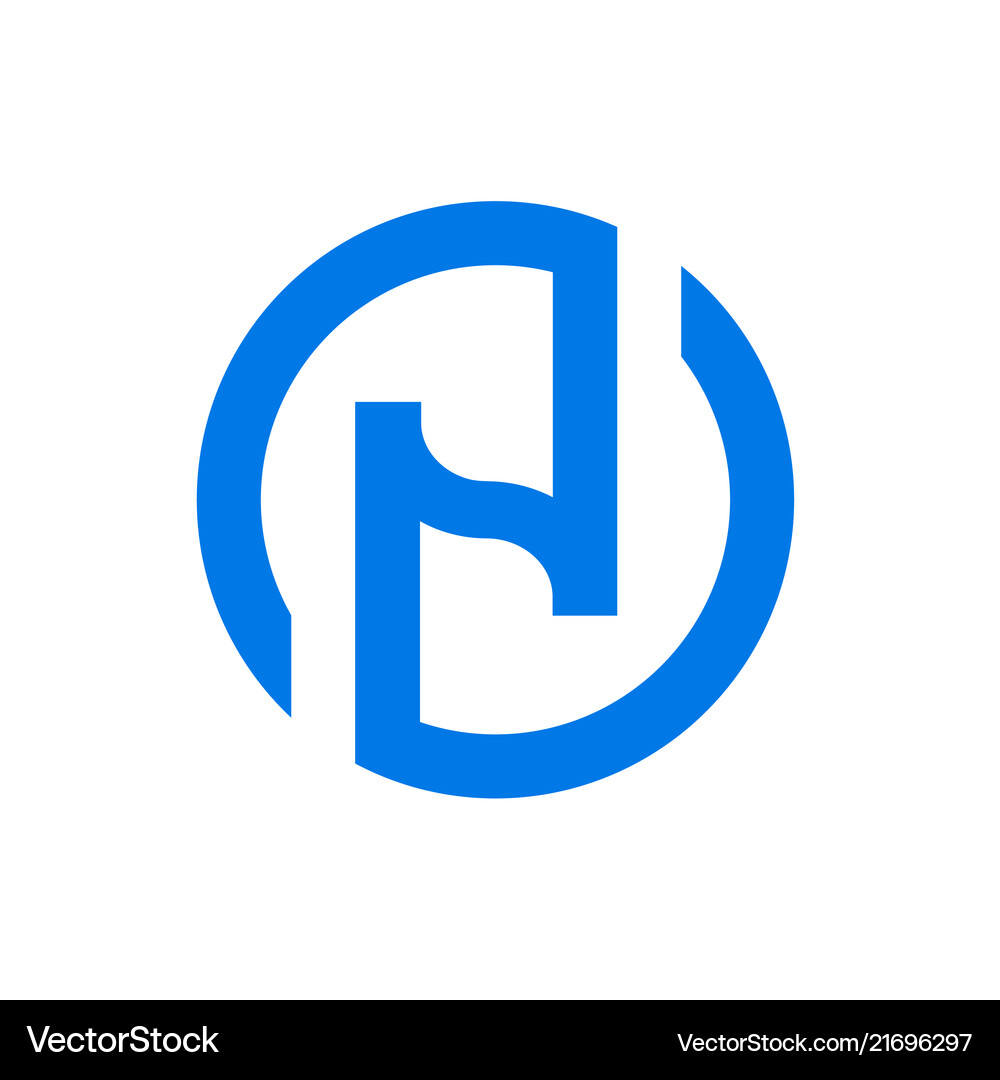 Letter n with circle logo initial alphabet n icon Vector Image
