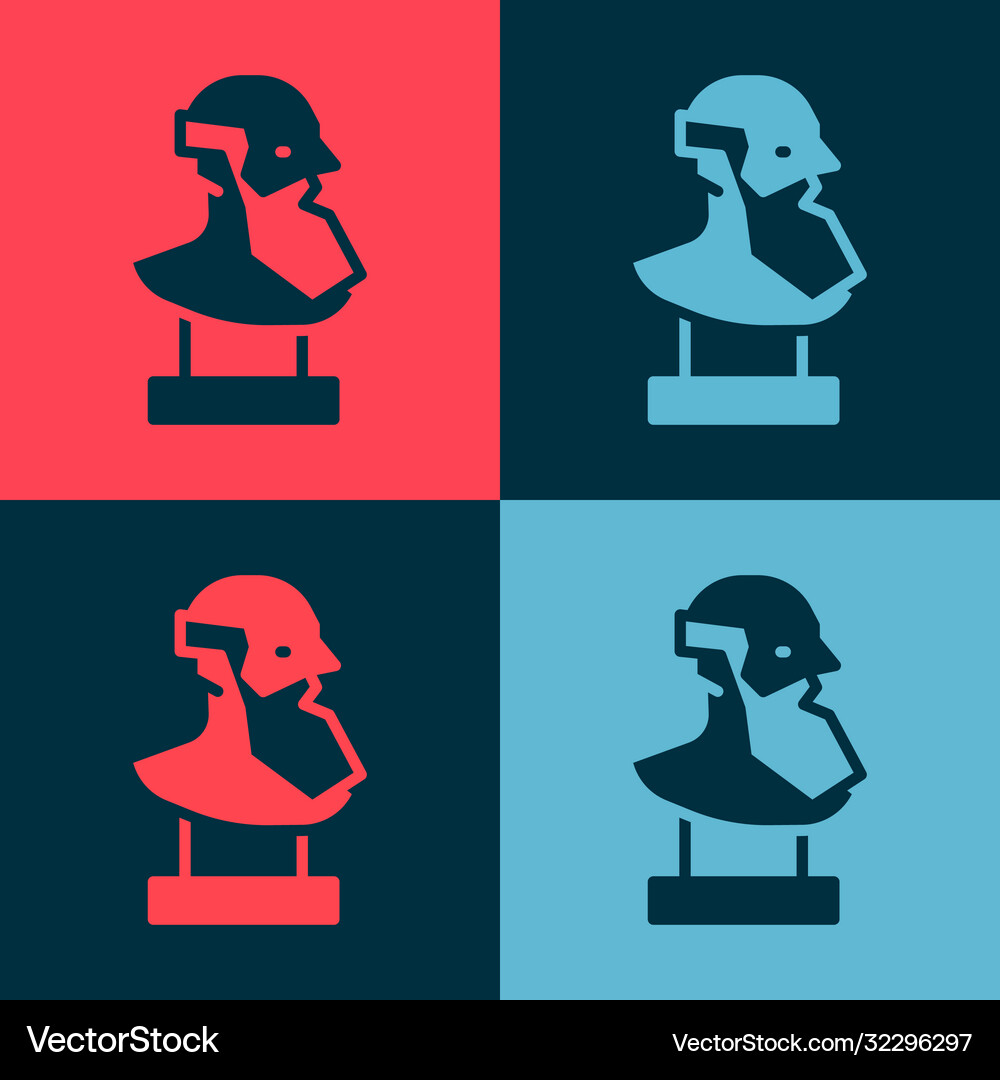 Pop art ancient bust sculpture icon isolated Vector Image