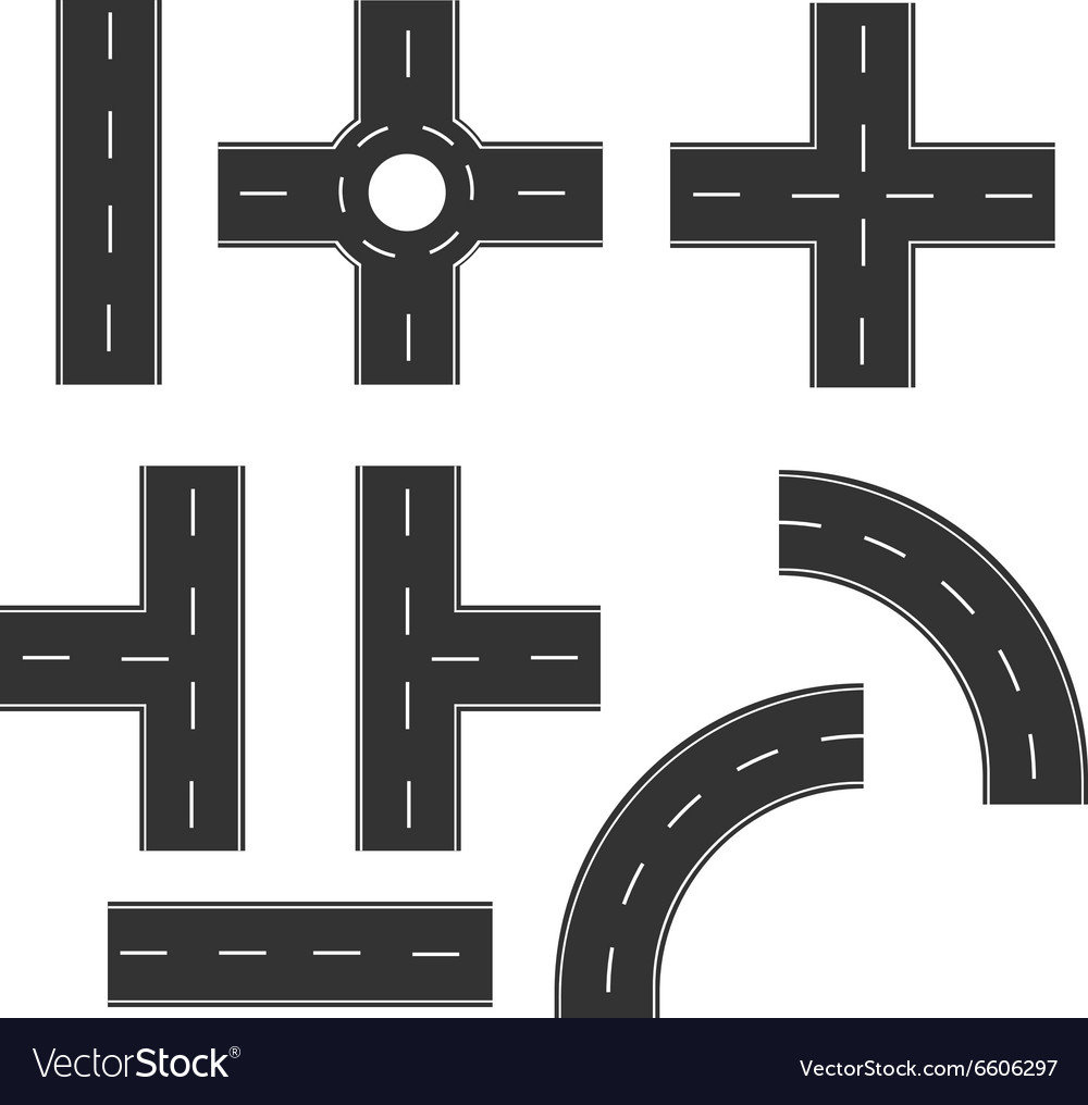 Road elements set Royalty Free Vector Image - VectorStock
