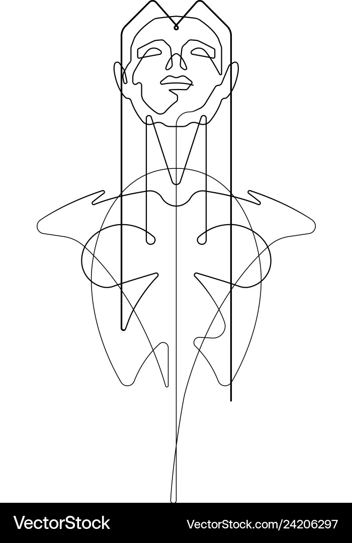 Serene female bust single continuous line art Vector Image