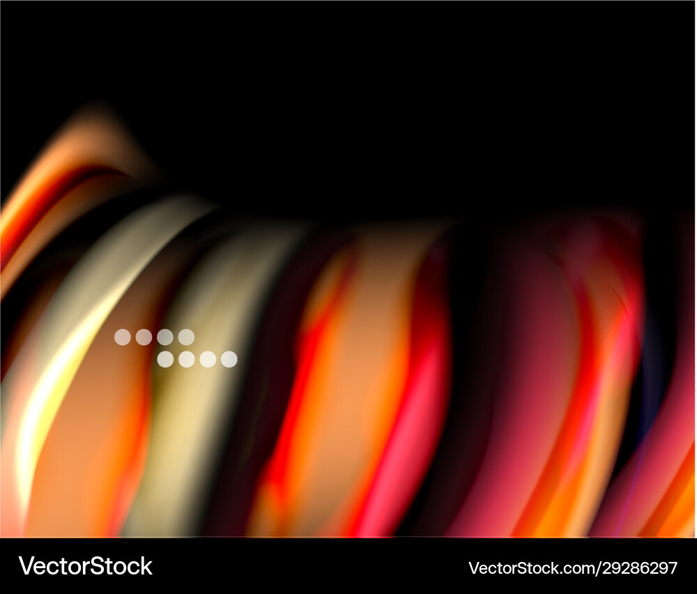 Silk smooth lines on black liquid fluid color Vector Image