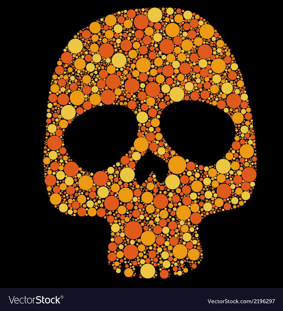 Skull pattern circles Royalty Free Vector Image