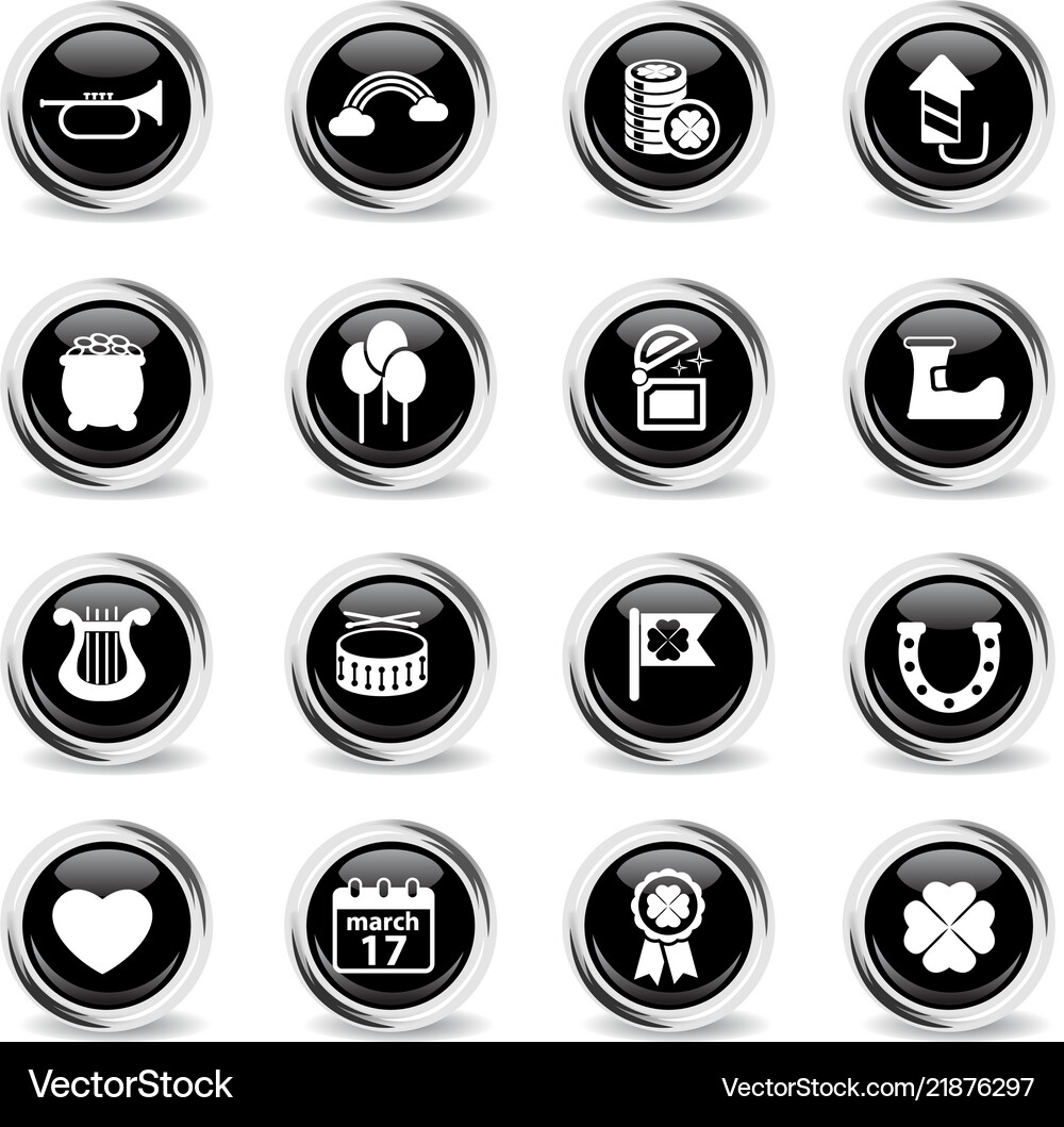 St patricks day icon set Royalty Free Vector Image