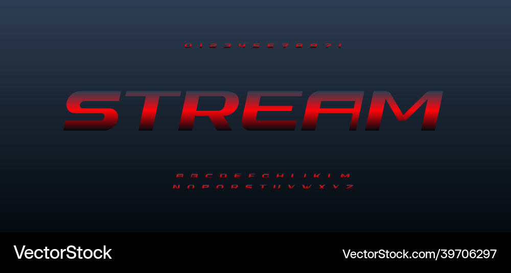 Stream font alphabet letters modern logo Vector Image