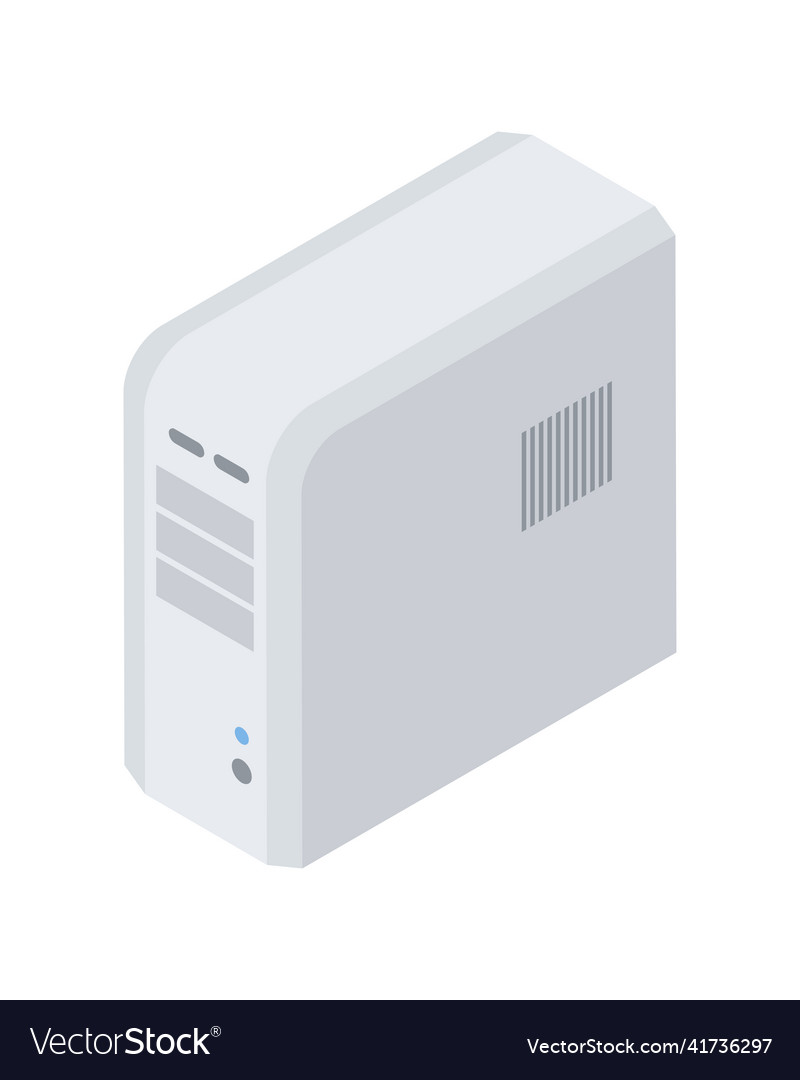 Vintage computer electronic system unit isometric Vector Image