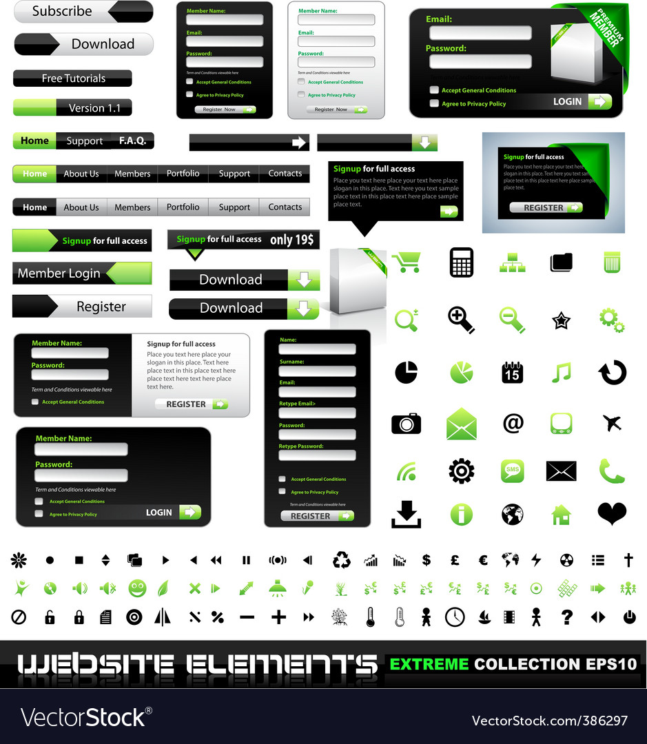 Web design elements Royalty Free Vector Image - VectorStock