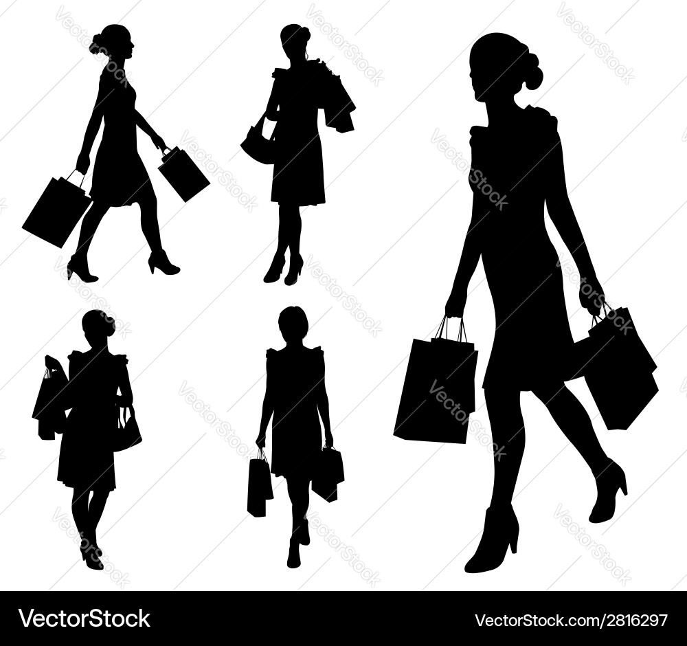 Woman shopping Royalty Free Vector Image - VectorStock