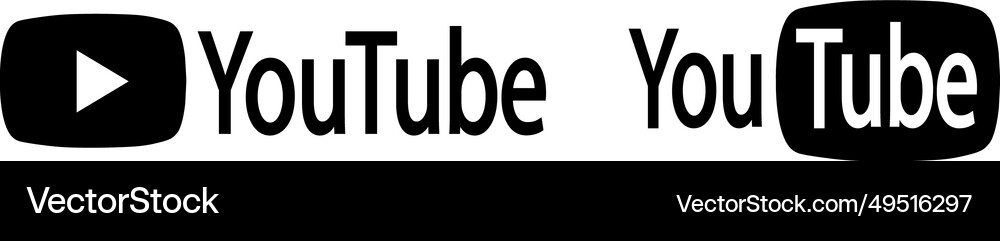 Youtube logo icon set is a video sharing Vector Image