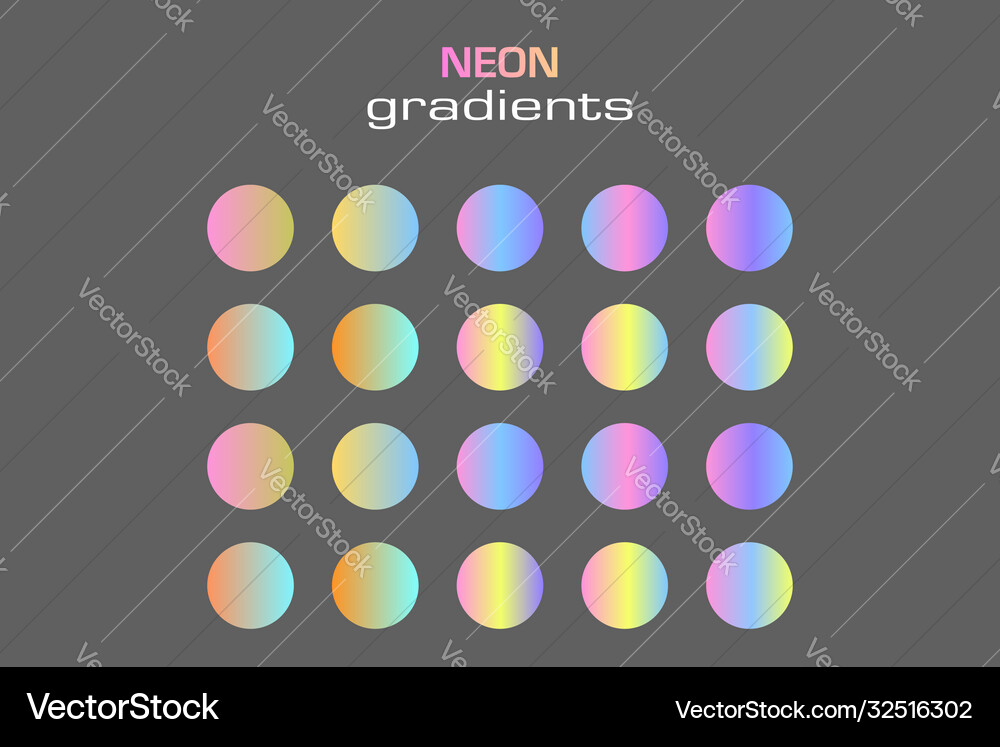Abstract sphere neon colors gradients isolated Vector Image